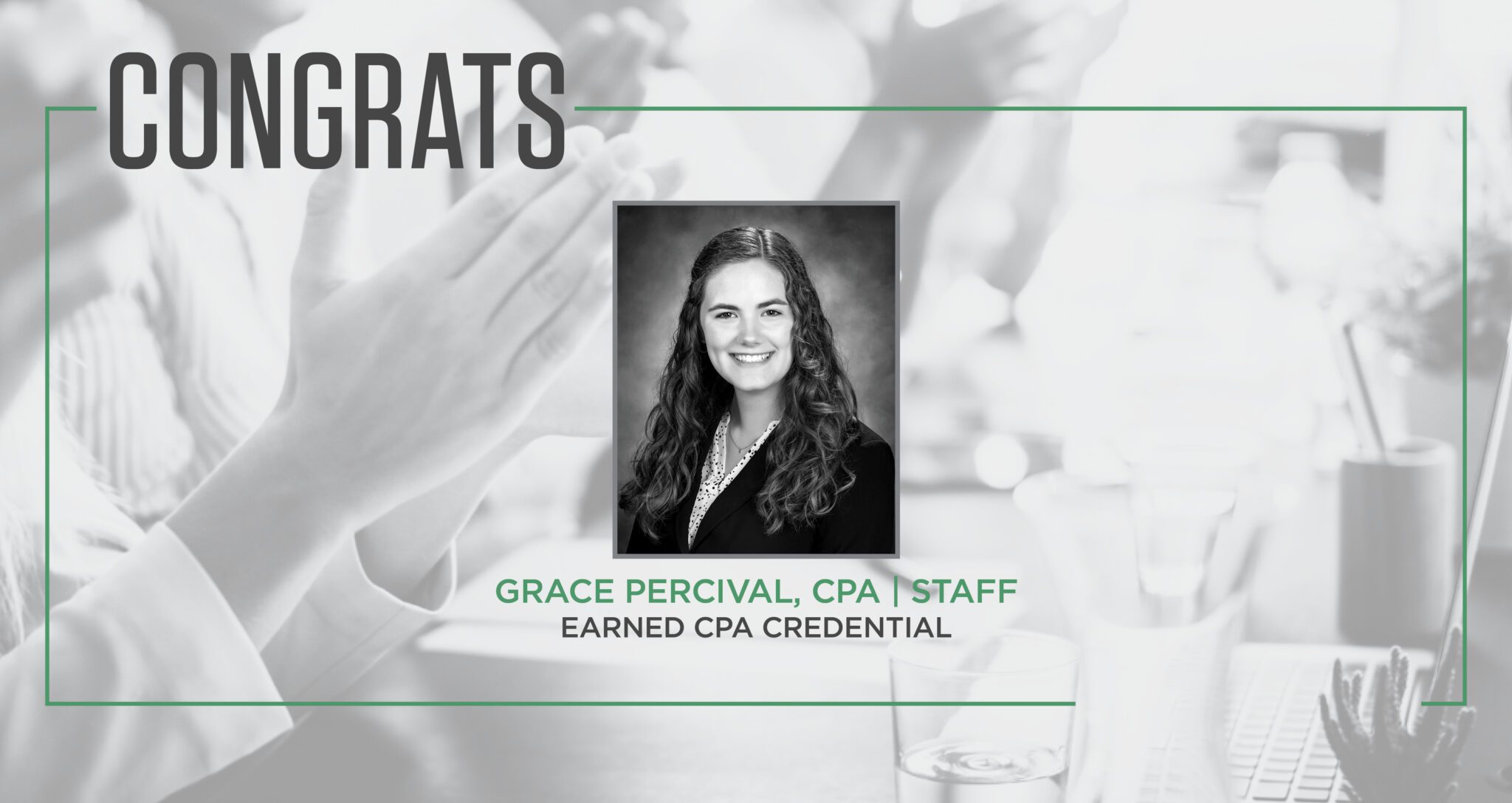KPM CPAs & Advisors Announces CPA Designation For Grace Percival | KPM
